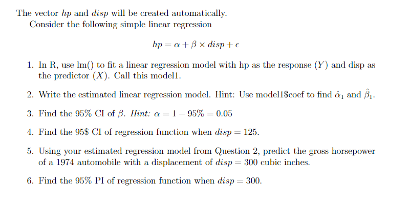 Solved Part 2: Estimation and Inference of Simple Linear | Chegg.com