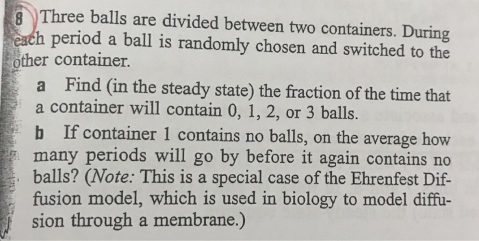 Solved Three balls are divided between two containers. | Chegg.com