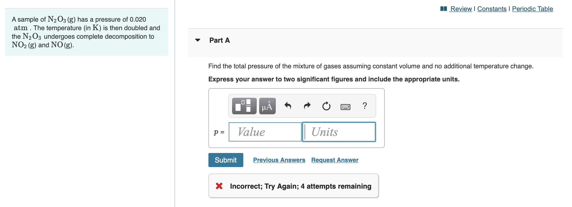 Solved II Review | Constants | Periodic Table A sample of | Chegg.com