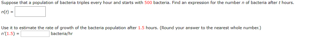 Solved Suppose that a population of bacteria triples every | Chegg.com