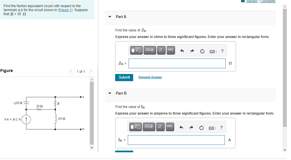 Solved Review | Constants Find the Norton equivalent circuit | Chegg.com