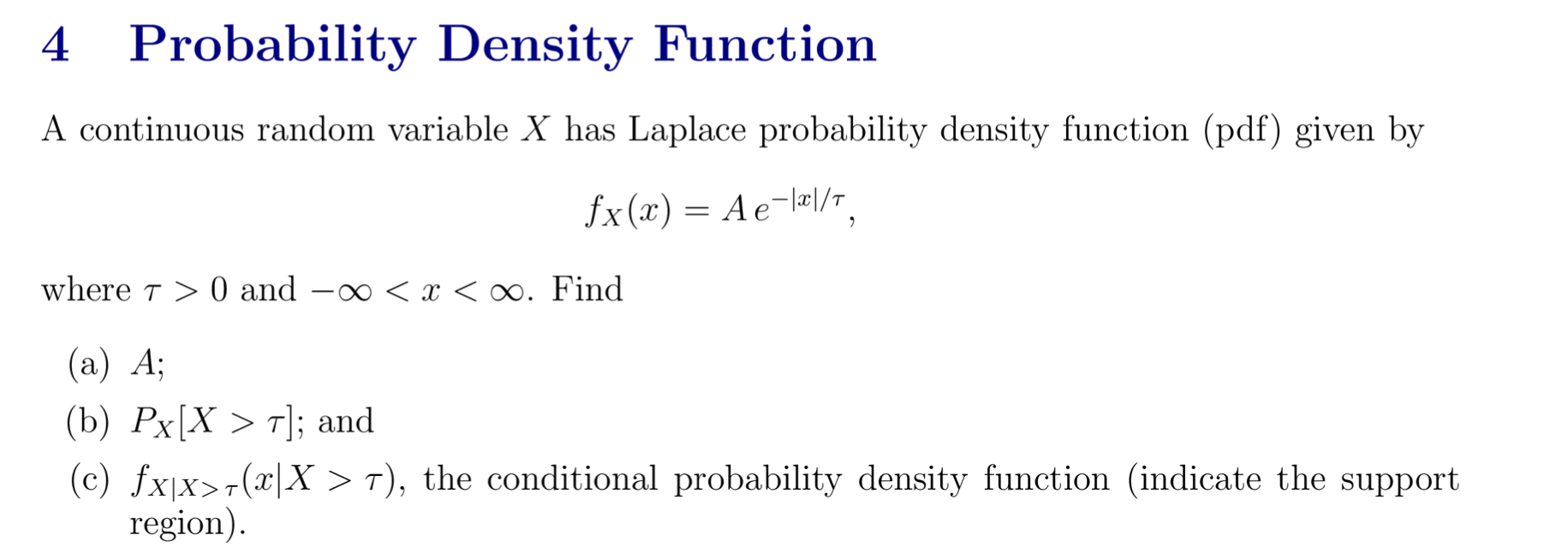 Solved 4 Probability Density Function A continuous random | Chegg.com