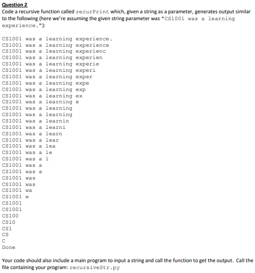 Solved Question 2 Code A Recursive Function Called 5561