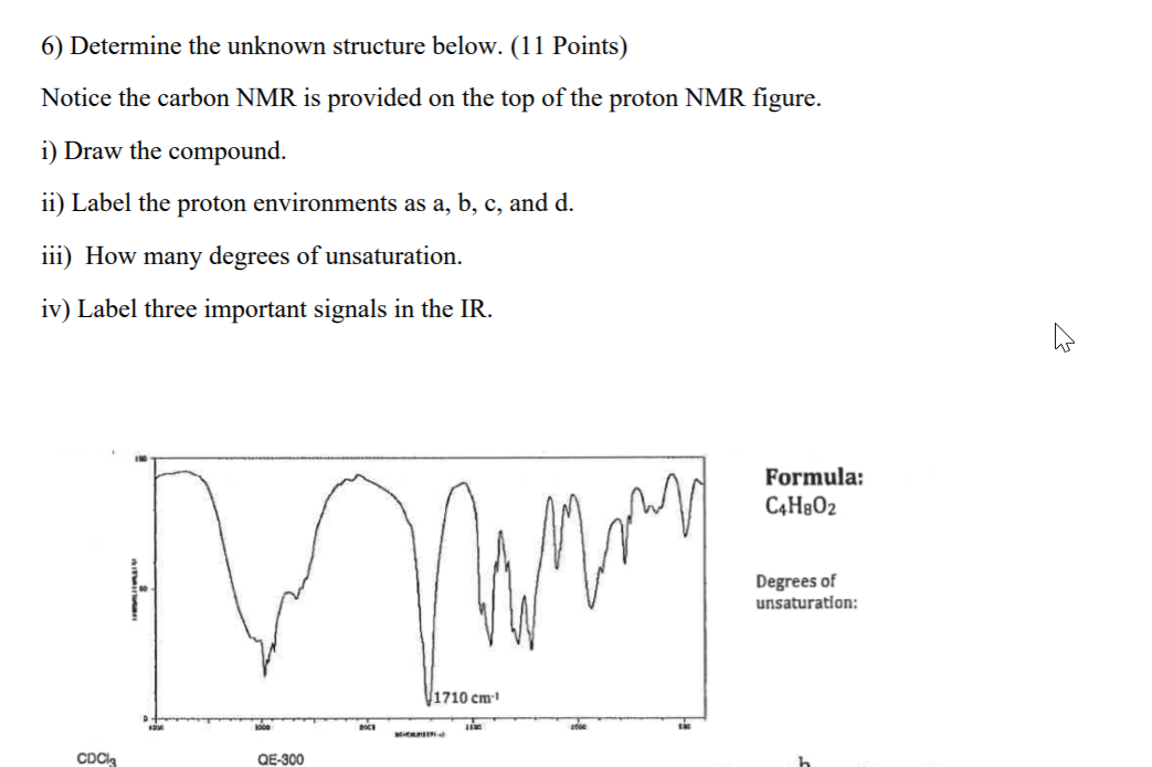 Solved Formula: C4H2O2 namn Degrees of unsaturation: W V1710 | Chegg.com
