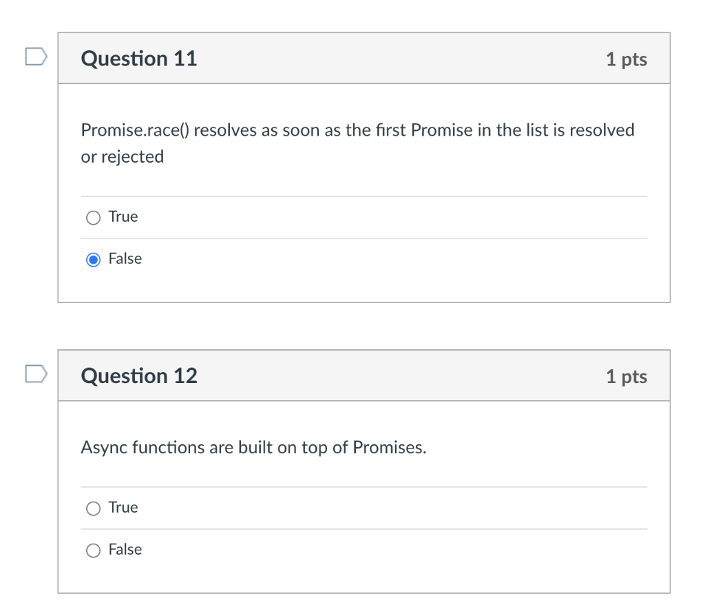 Solved Promise.race() resolves as soon as the first Promise | Chegg.com