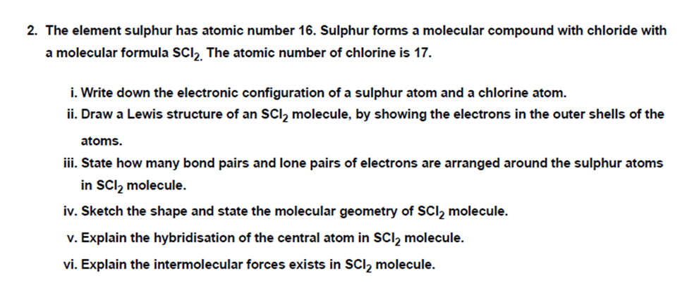 Solved 2. The element sulphur has atomic number 16. Sulphur | Chegg.com