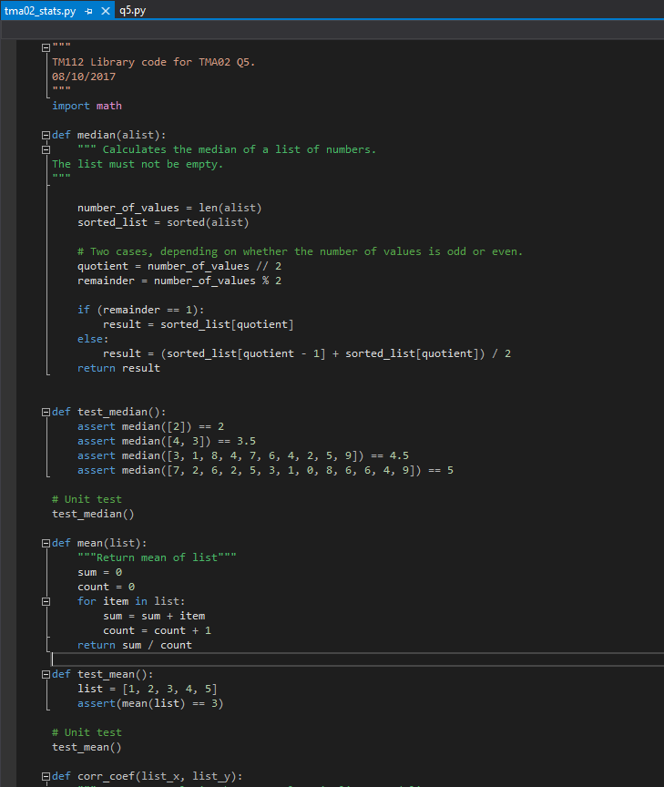 Solved a. 95.py imports the Python function median) you used | Chegg.com