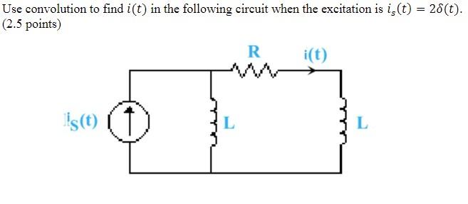 Solved Use convolution to find i(t) in the following circuit | Chegg.com