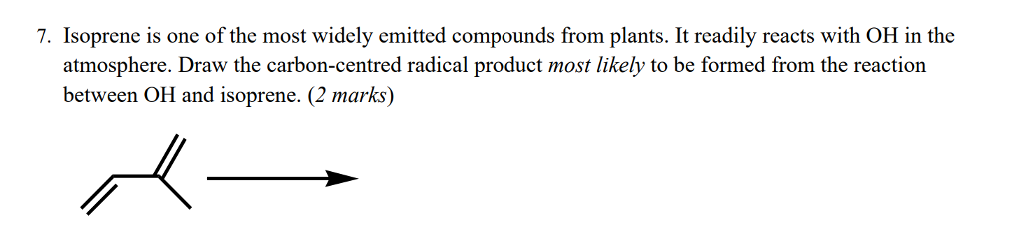 Solved Isoprene is one of the most widely emitted compounds | Chegg.com