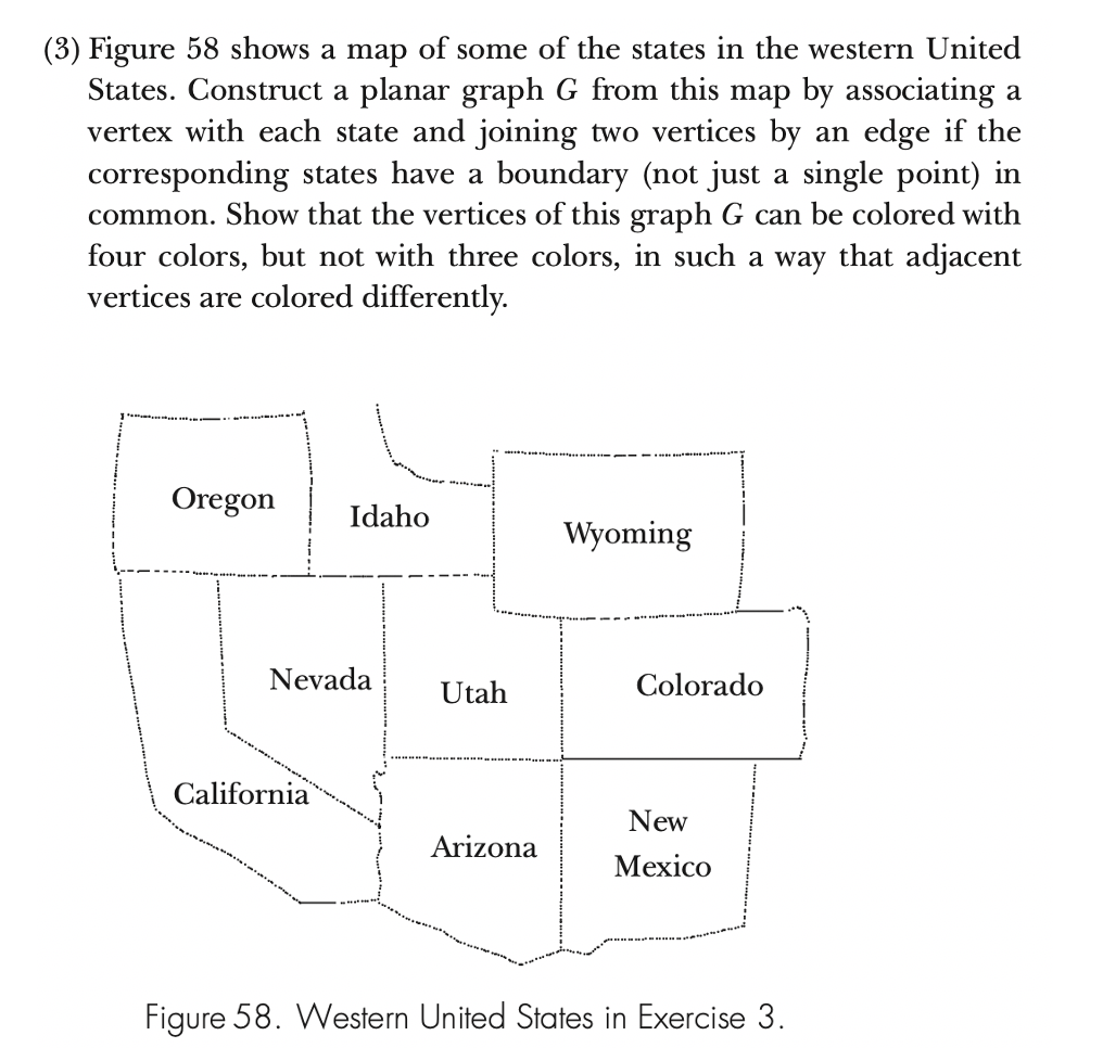 Solved (3) Figure 58 shows a map of some of the states in | Chegg.com