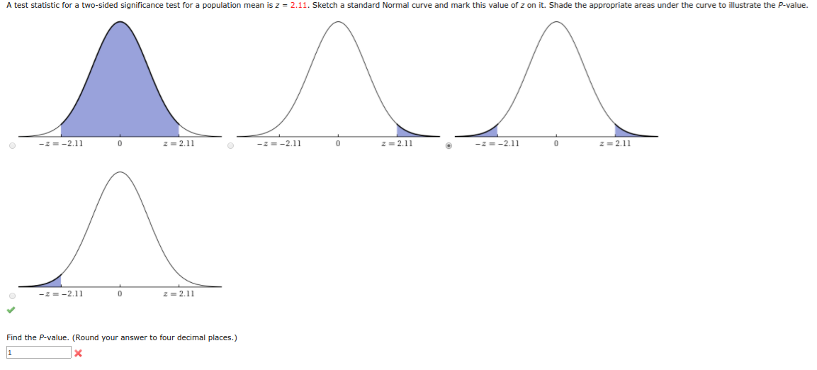 Solved A test statistic for a two-sided significance test | Chegg.com