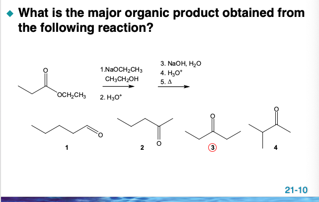 Solved What is the major organic product obtained from the | Chegg.com