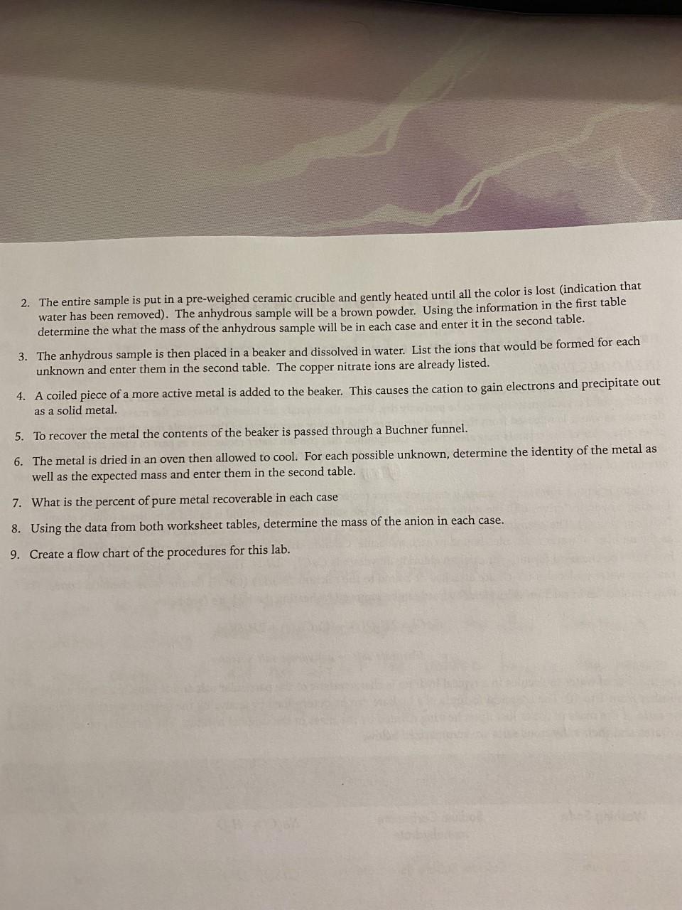 PRE-LAB 4: IDENTIFICATION OF AN UNKNOWN HYDRATE | Chegg.com