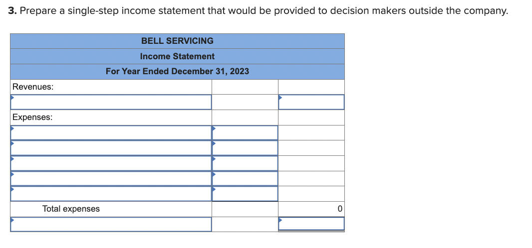 The following adjusted trial balance for Bell | Chegg.com