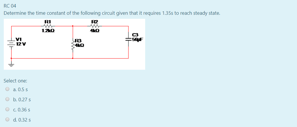 Solved RC 04 Determine the time constant of the following | Chegg.com