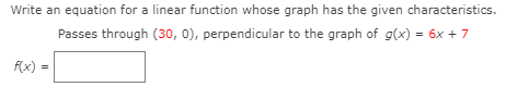 Solved Write an equation for a linear function whose graph | Chegg.com