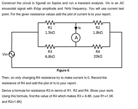 Solved Construct the circuit in figure 6 on 5 spice and run | Chegg.com