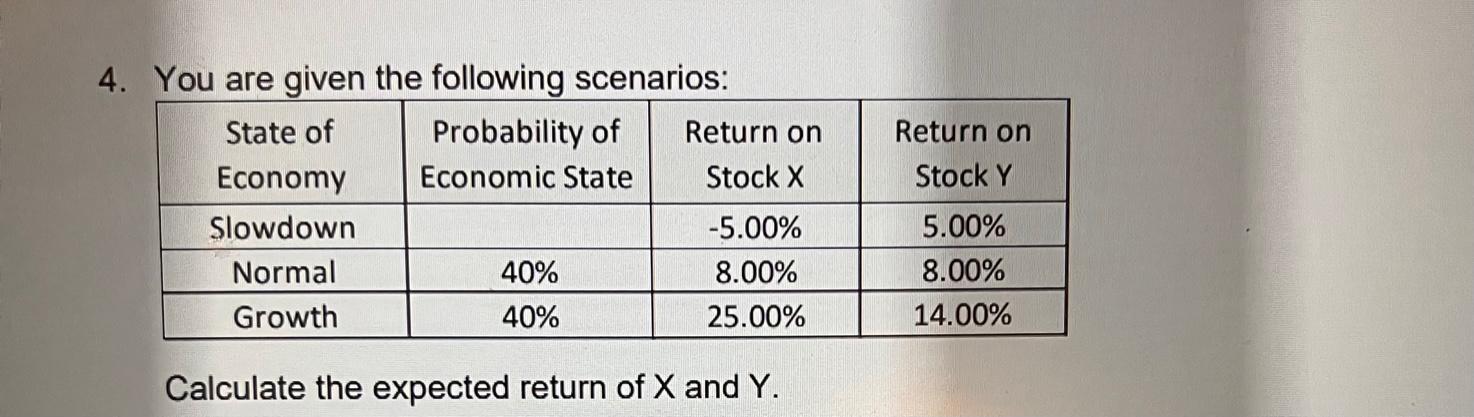 [Solved]: 4. You are given the following scenarios: Calcul