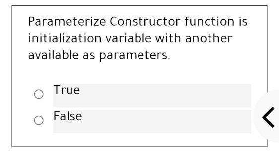 Solved Parameterize Constructor Function Is Initialization 5687