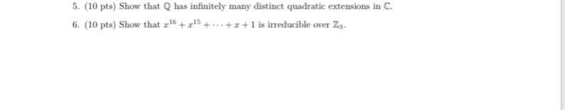 Solved 5. (10 pts) Show that has infinitely many distinct | Chegg.com
