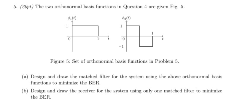 5. (20pt) The two orthonormal basis functions in | Chegg.com