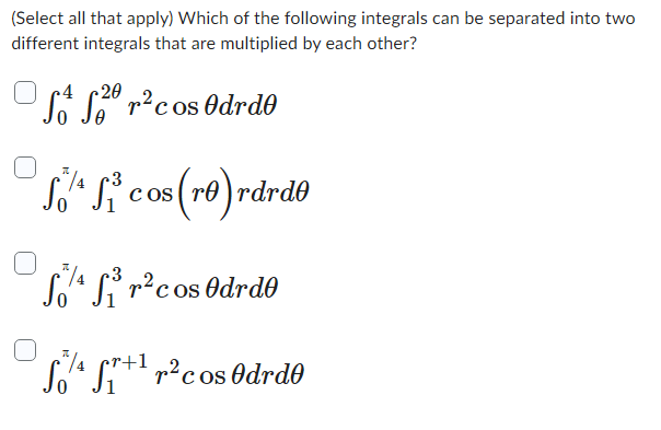 Solved (Select all that apply) ﻿Which of the following | Chegg.com