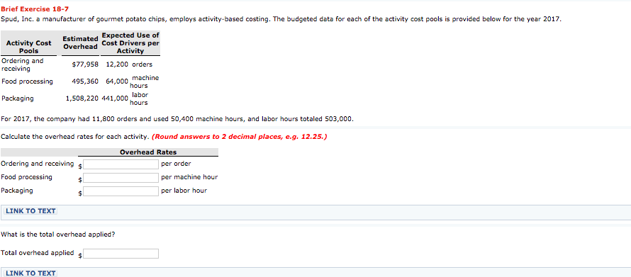 Solved Brief Exercise 18-7 Spud, Inc. a manufacturer of | Chegg.com