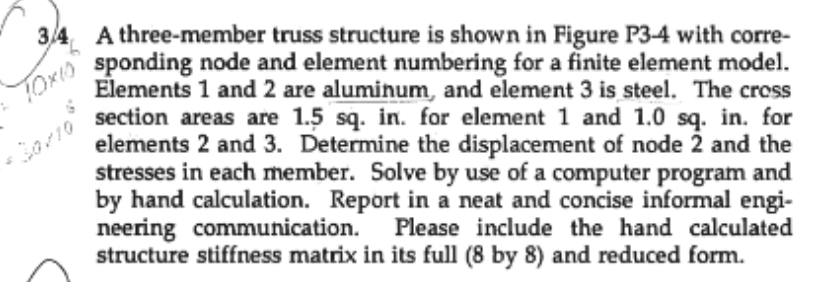 A three-member truss structure is shown in Figure | Chegg.com