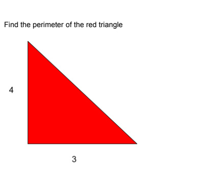Solved Find the perimeter of the red triangle 4 3 | Chegg.com
