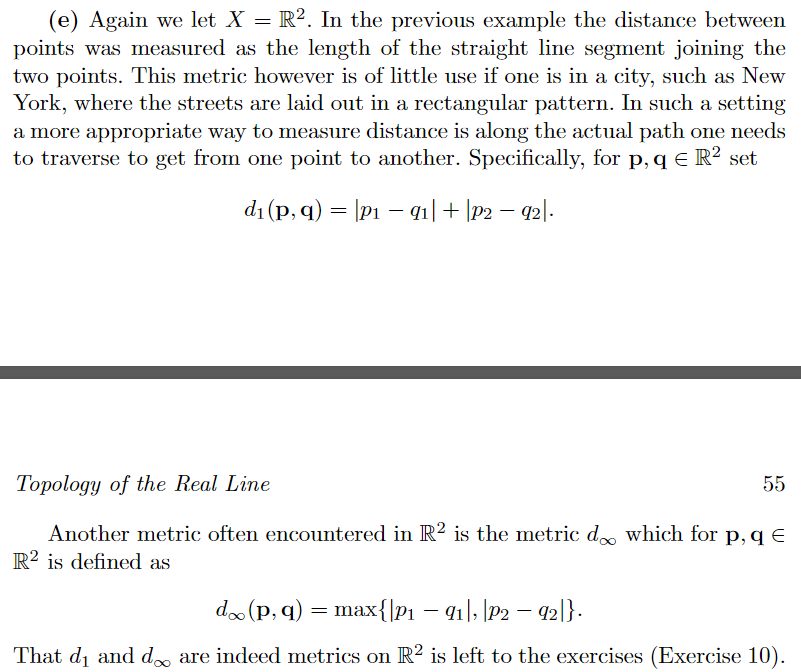 Solved Prove d1 ﻿and d(inf) ﻿are both metrics on R2(e) | Chegg.com