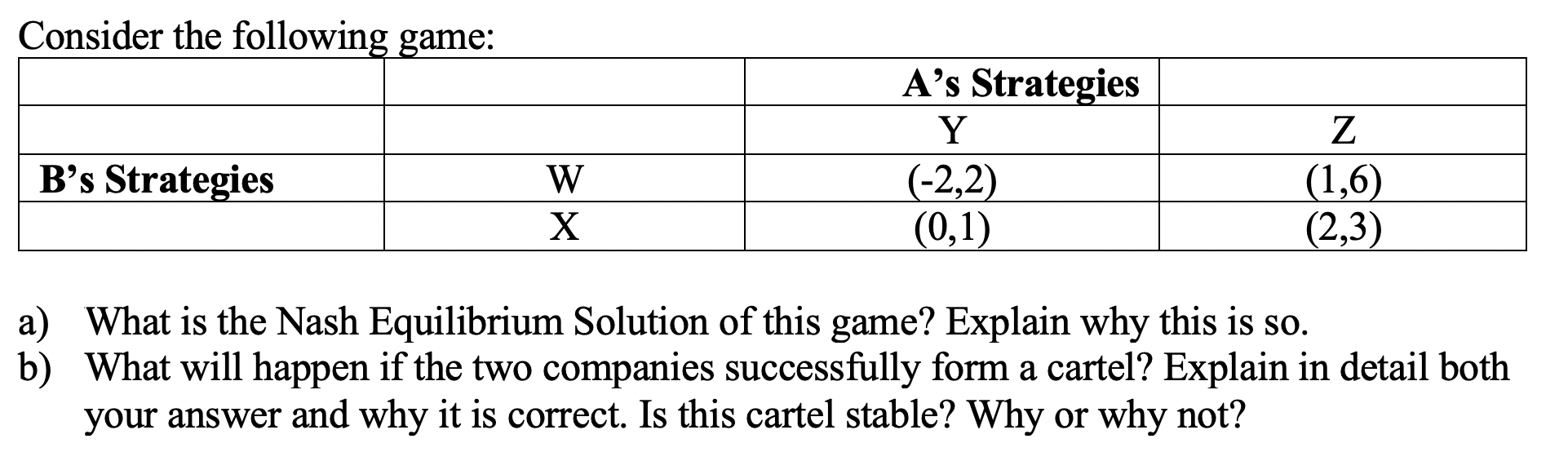 Solved Consider the following game: What is the Nash | Chegg.com