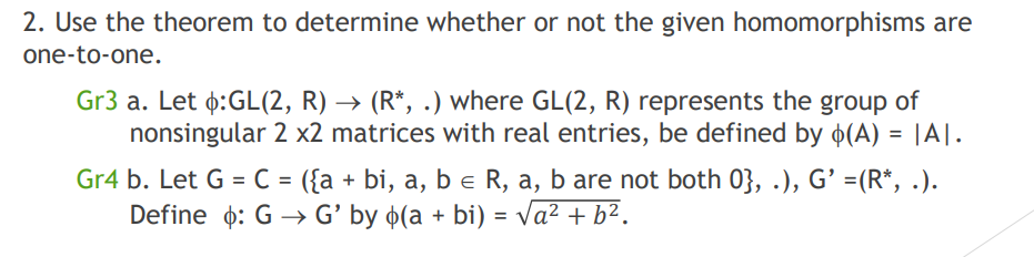 Solved 2. Use the theorem to determine whether or not the | Chegg.com Solved 2. Use the theorem to determine whether or not the | Chegg.com