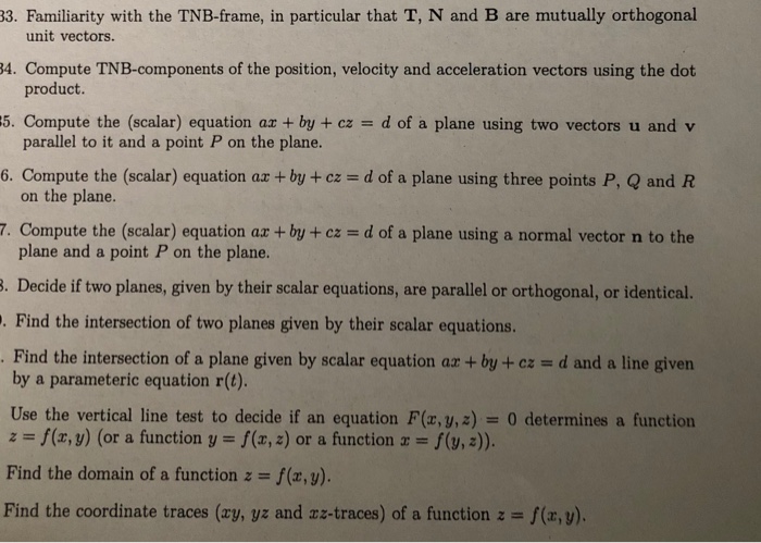 Solved 3. Familiarity with the TNB-frame, in particular that | Chegg.com