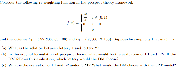 Solved Consider the following re-weighting function in the | Chegg.com