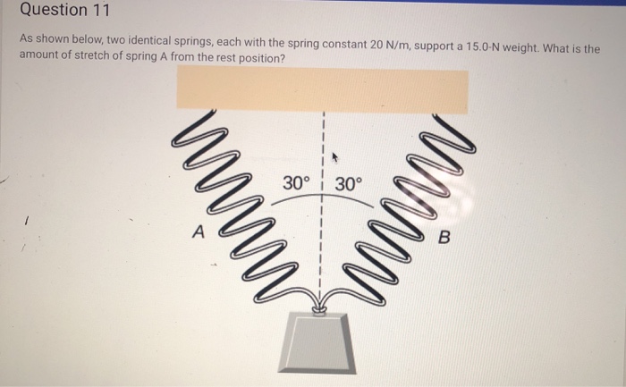 Solved Question 11 As shown below, two identical springs, | Chegg.com
