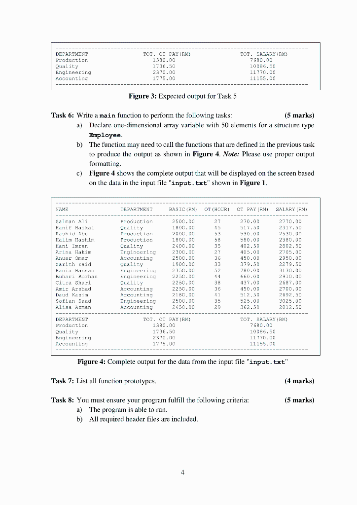 Solved Question [65 Marks Write a complete C++ program. The | Chegg.com