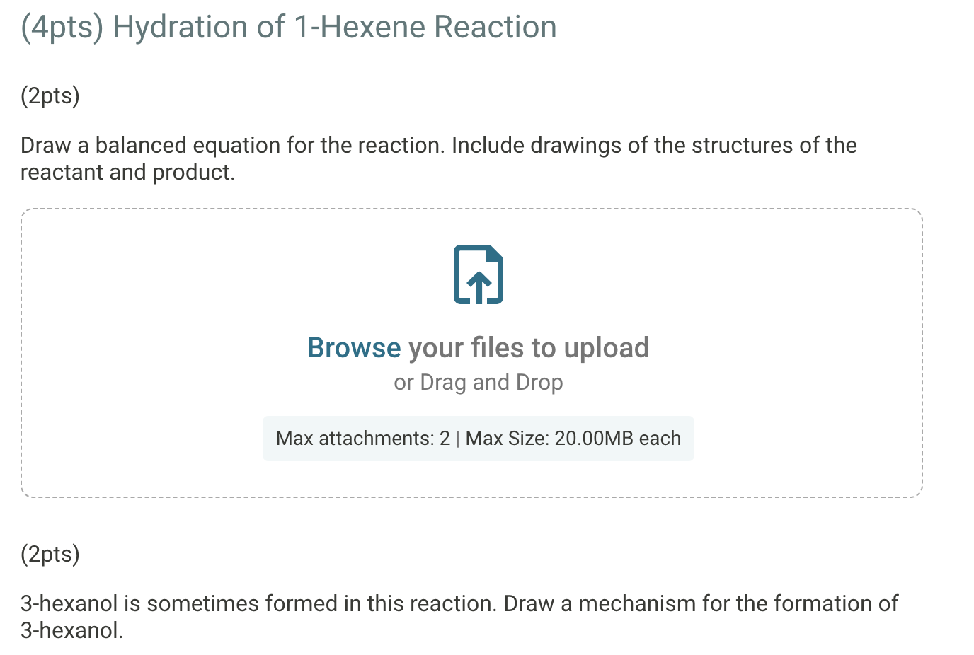 Solved Both questions please 1-hexene to 2-hexanol for | Chegg.com