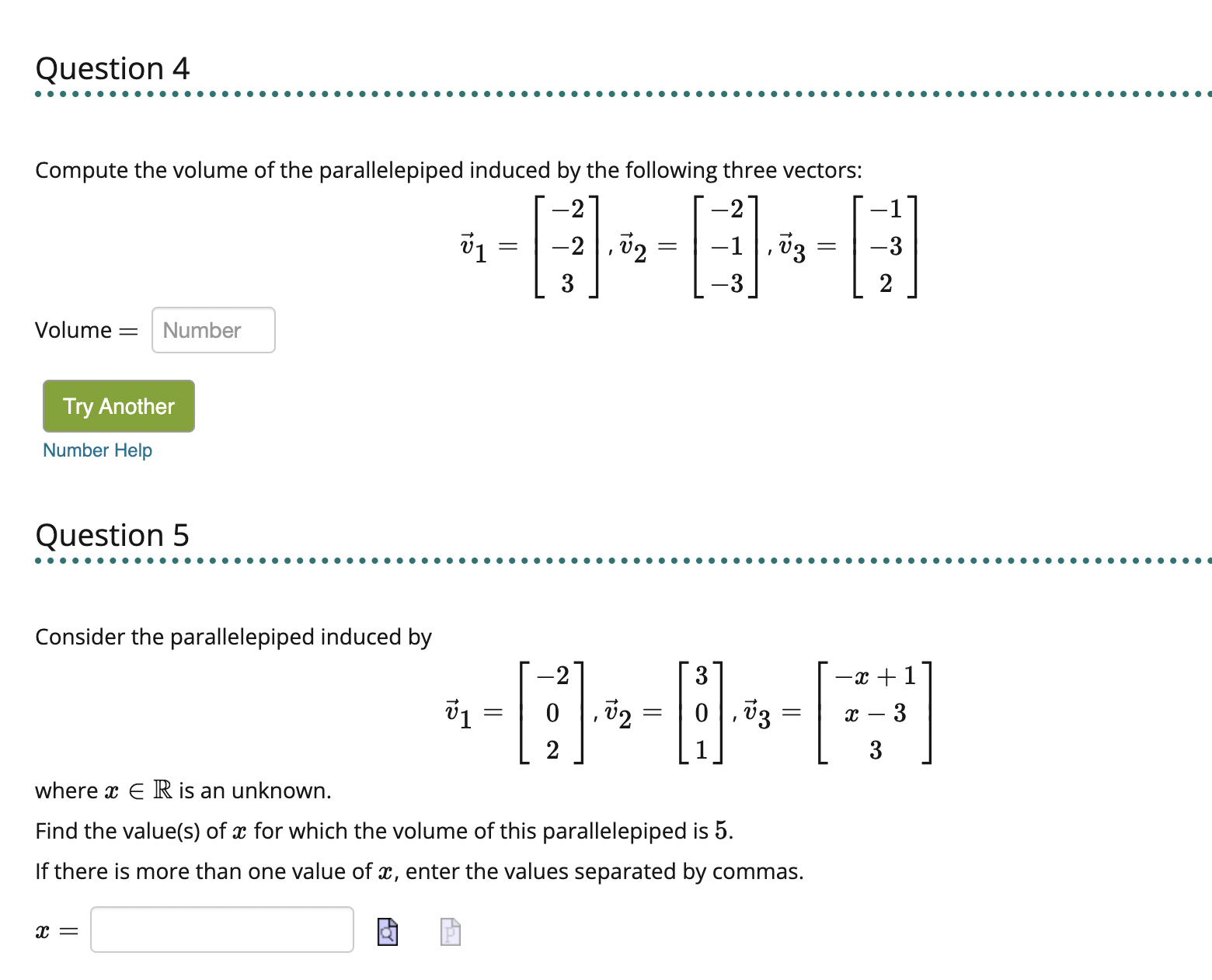 Solved Compute the volume of the parallelepiped induced by | Chegg.com