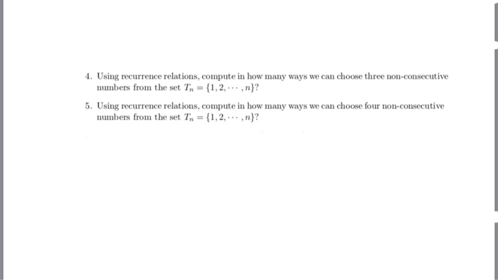 Solved Using recurrence relations, compute in how many ways | Chegg.com