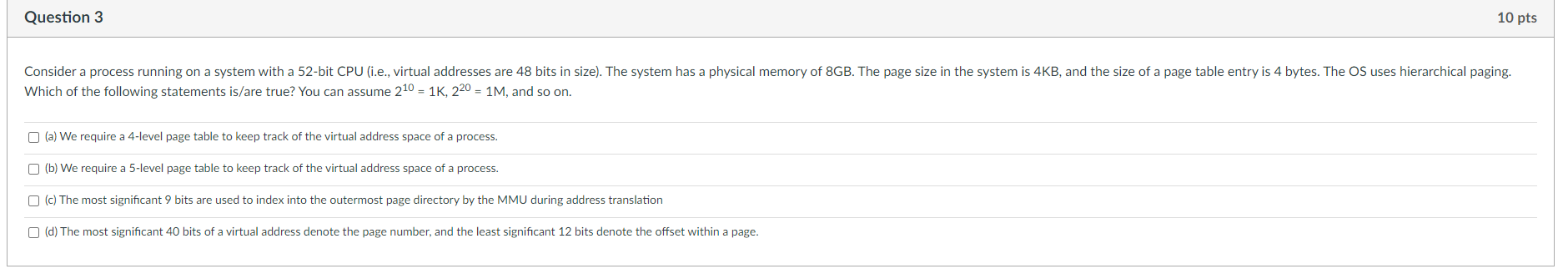 Solved Which of the following statements is/are true? You | Chegg.com