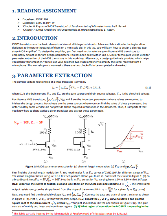 Solved 1. READING ASSIGNMENT Datasheet: 2VN2110A Datasheet: | Chegg.com
