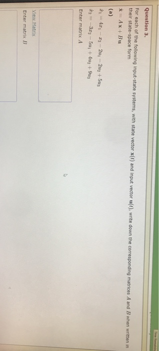 Solved Question 1. A linear system x Ax with state variables | Chegg.com