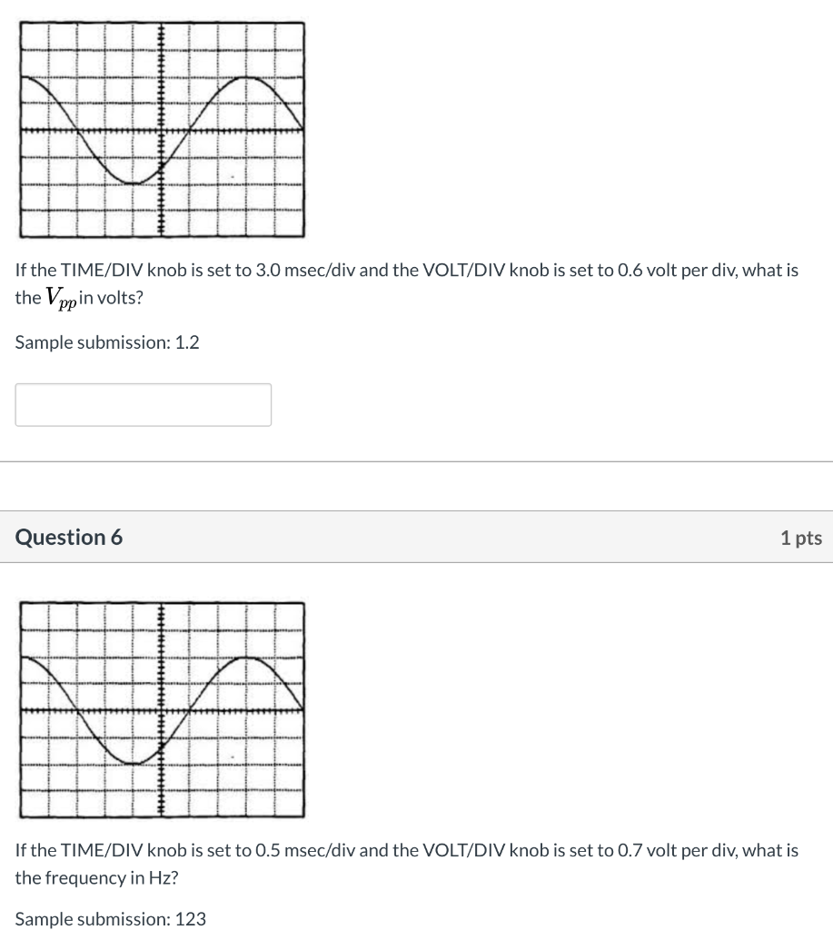 Solved If the TIME/DIV knob is set to 3.0 msec/div and the | Chegg.com