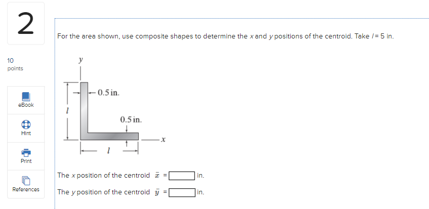Solved 2 For the area shown, use composite shapes to | Chegg.com