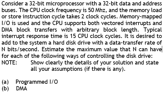 Solved Consider a 32-bit microprocessor with a 32-bit data | Chegg.com