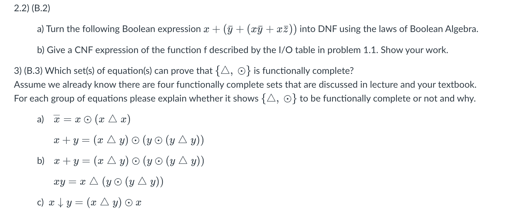 Solved 2.2) (B.2) a) Turn the following Boolean expression | Chegg.com