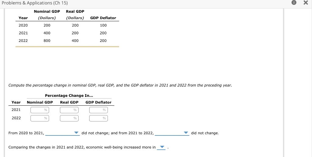 Solved Problems \& Applications (Ch 15) The following table | Chegg.com