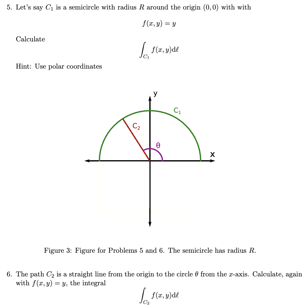 Solved 5. Let's say C1 is a semicircle with radius R around | Chegg.com