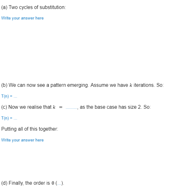 Solved A piece of code implementing a recursive algorithm | Chegg.com