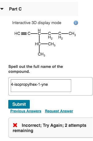 Solved Part C Interactive 3D display mode HC=c––––CH, | | Chegg.com